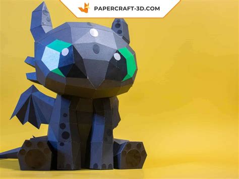 Dragon Fury Nocturne En Origami 3d Sculpture Papier à Assembler