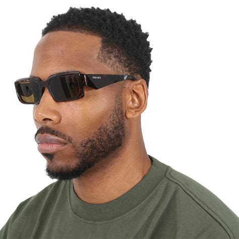 Prada Dark Brown Rectangular Mens Sunglasses Pr 27zs 19j09z 54