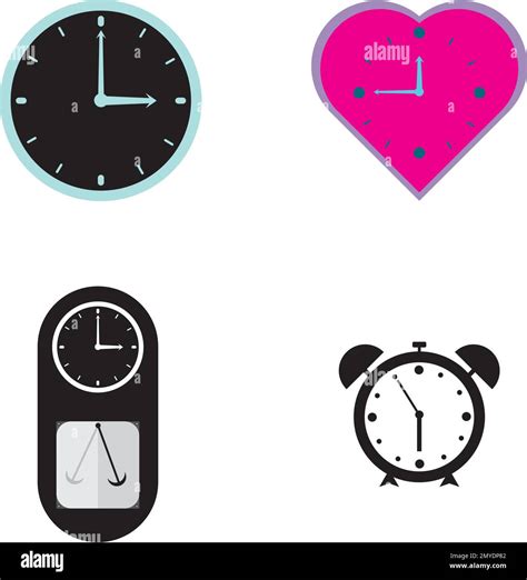 Clock Icon Design Logo Vector Illustration And Alarm Stock Vector Image