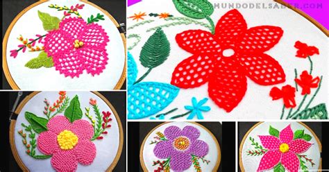 😍🌺🎀aprende Hacer Hermosos Bordados De Flores😍🌺🎀 Tutorial Paso A Paso
