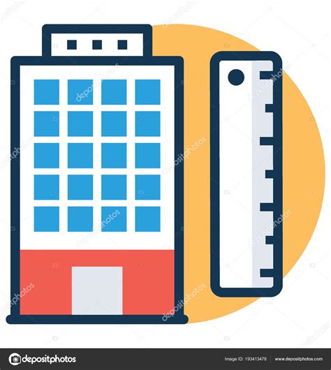 Building Model Drafting Ruler Architectural Project Stock Vector By