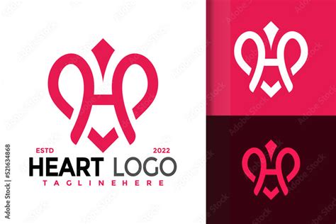 Letter H Heart Logo Design Brand Identity Logos Vector Modern Logo Logo Designs Vector