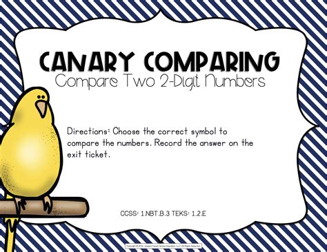 Canary Comparing Compare Two 2 Digit Numbers Learning Centers Made Easy