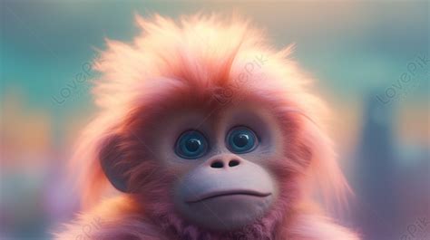 Wallpaper Of A Pink Monkey Looking Out Into The Distance Pink Monkey