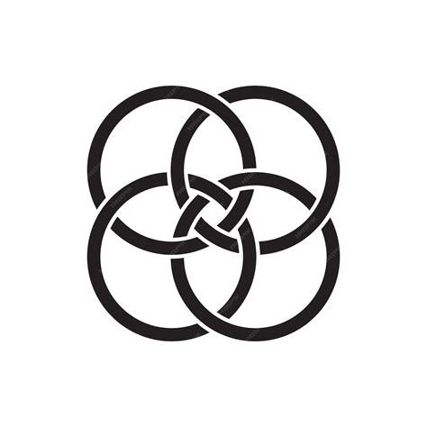 Premium Vector Interlinked Circles In Monochrome Unity And Connection Concept Intersecting