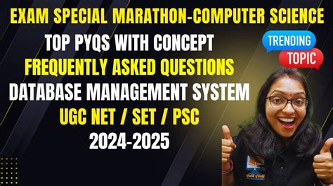 Marathondatabase Management System Ugc Net Pyqs Csdbms Top Frequently Asked Questionscs