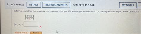 solved determine whether the sequence converges or diverges