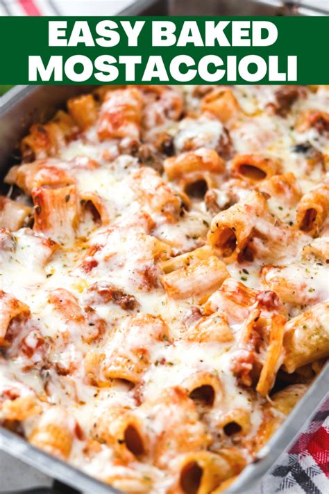 Baked Mostaccioli Easy Classic Recipe • Domestic Superhero