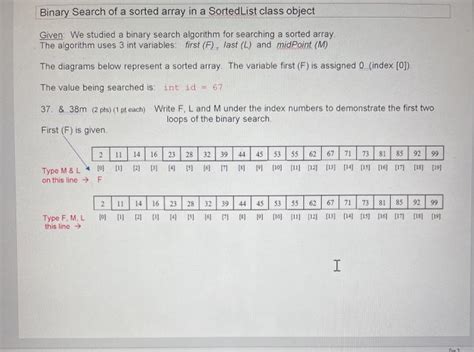 Solved Binary Search Of A Sorted Array In A Sorted List Chegg
