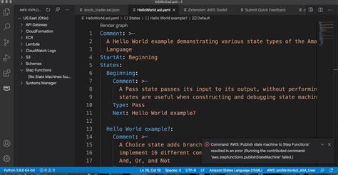 Unable To Publish State Machine To Step Functions · Issue 1526 · Awsaws Toolkit Vscode · Github