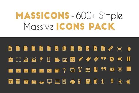 Massicons 600 Simple Massive Icon Pack Latest Web Design Trends