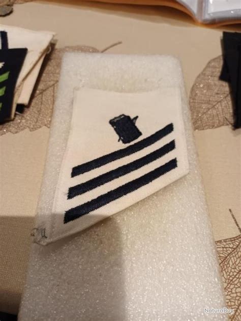 Patch Armée Us Navy Seaman Personnel Specialist Blanc Et Noir Original Epaulettes Grades
