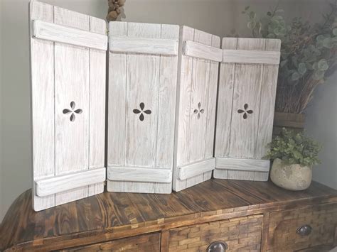 Joined Wooden Shutters Shutter Panels Rustic Home Decor Star Decor