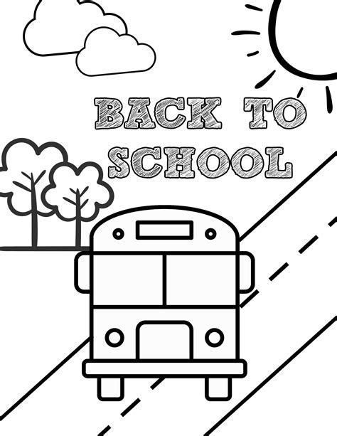 Coloring Page For Back To School