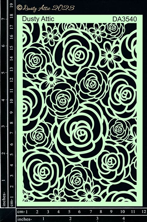 Alice Stencil 1 Roses 2 Dusty Attic Australian Owned And