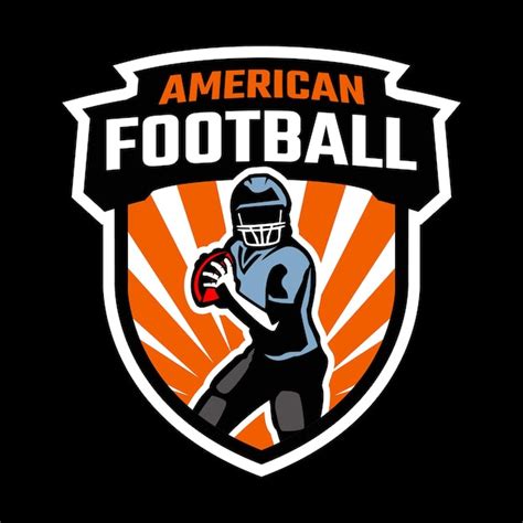 American Football Player Silhouettes Badge Logo Collection Premium Vector