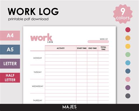 Arbeitsbuch Zeiterfassung Zeitjournal Arbeitszeit Tracker Etsy Schweiz