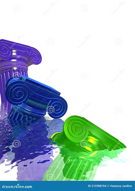 Three Ionic Columns Vector Illustration 5953900