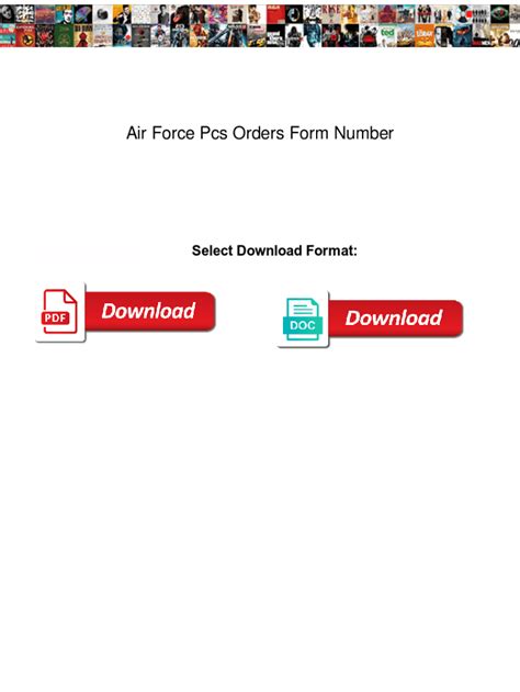 Fillable Online Air Force Pcs Orders Form Number Air Force Pcs Orders Form Number Amoskeag Fax