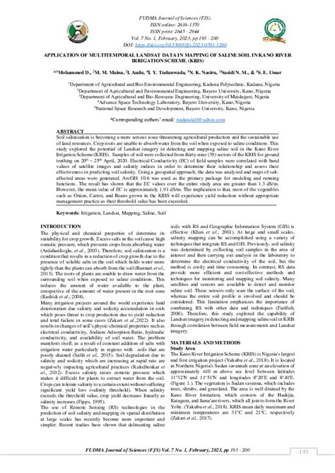 Pdf Application Of Multitemporal Landsat Data In Mapping Of Saline