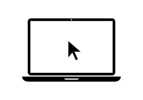 Laptop With Pointer Or Cursor Icon Vector Notebook Display With Clicking Mouse Vector