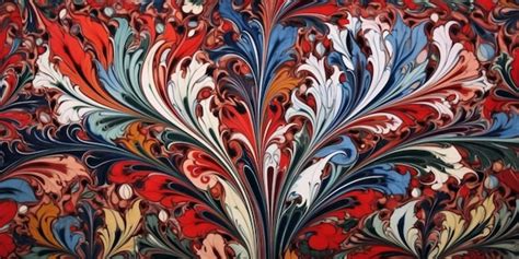 Premium Photo Turkish Ebru Art Tulip Pattern