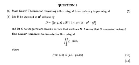 solved 5 question 9 a state gauss theorem for