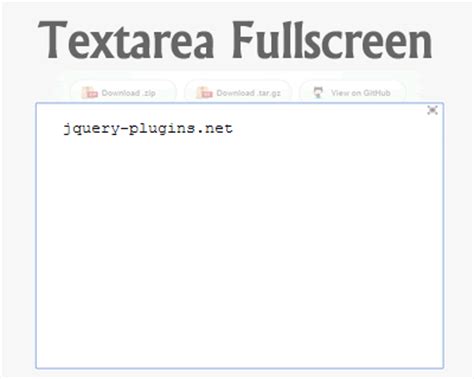 JQuery Textarea Fullscreen JQuery Plugins