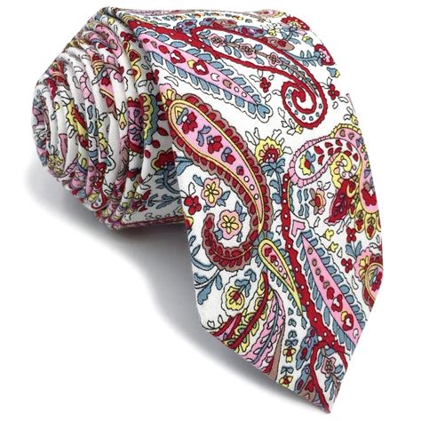 Cotton Silk Neckties For Men Skinny Neck Tie Printed Floral 02