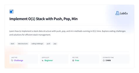 implement o 1 stack with push pop min labex