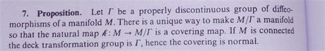 Solved 7 Proposition Let T Be A Properly Discontinuous