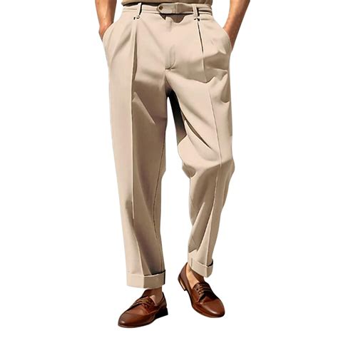Prolriy Mens Dress Pants Mens Suit Trousers With Pleat And Expandable