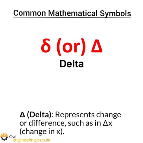 Civil Engineering Qs Common Mathematical Symbols Definitions And