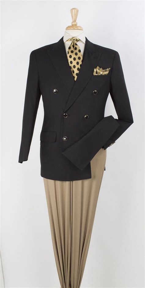 Apollo King Mens Double Breasted Sport Coat Peak Lapel Dress Suits