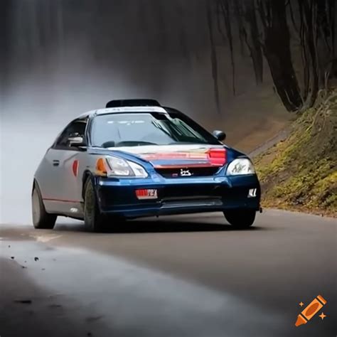 Honda Civic Type R Ek9 Rally Car Drifting On Ocean Road On Craiyon
