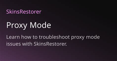 Proxy Mode Sr