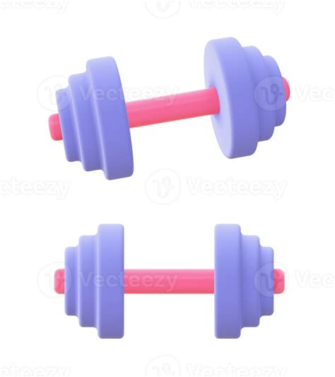 3d Illustration Icon Of Purple Barbell Dumbbell For Ui Ux Web Mobile