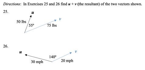 Solved In Exercises 25 And 26 Find U V The Resultant Of Chegg Com