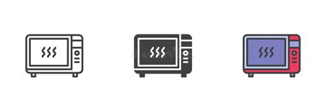 Microwave Different Style Icon Set Stock Illustration Illustration Of