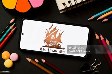 In This Photo Illustration The Pirate Bay Logo Seen Displayed On A