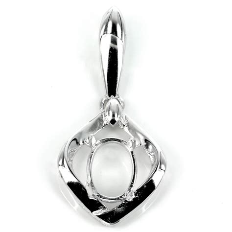 Oval Pendant Setting With Oval Prongs Mounting Including Bail In