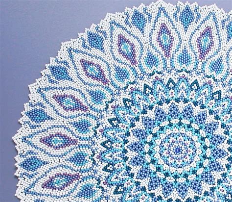Blue Beaded Doily Seed Bead Pattern
