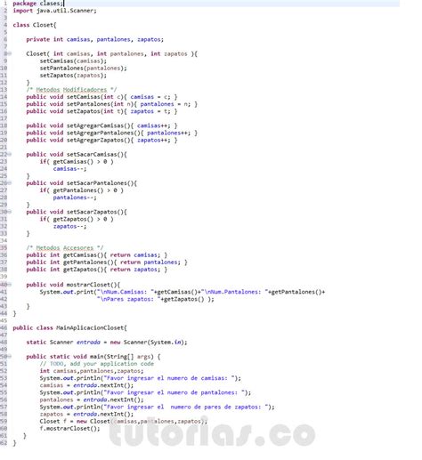 Poo Java Clase Closet