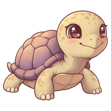 Cute Cartoon Turtle With Big Eyes