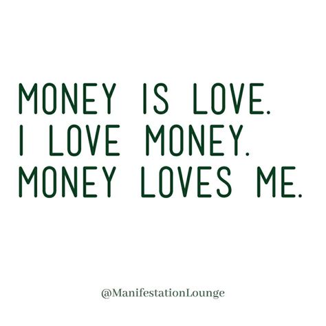 Money Is Love Wealth Affirmations Money Quotes Law Of Attraction Money