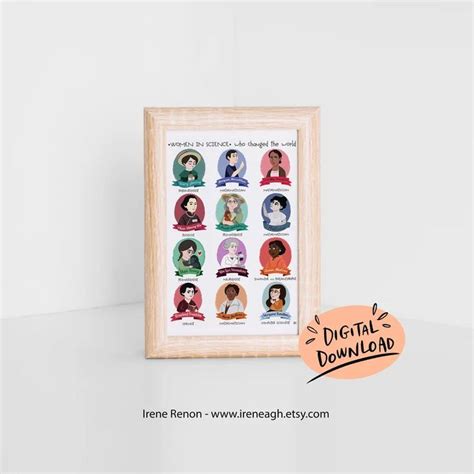 Printable Wall Art Women In Stem Printable Poster A4 Digital Download Women In Science Poster