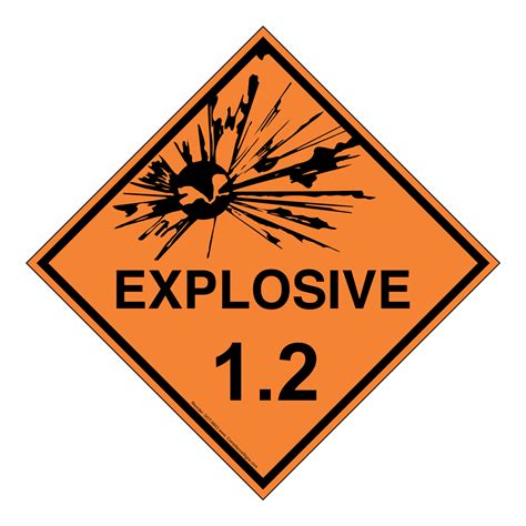 Dot Placard Or Label Explosive 12 Orange Hazmat Warning