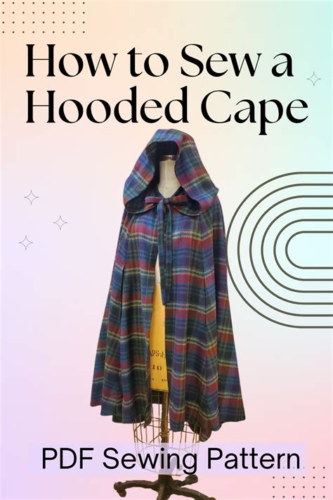 How To Sew A Hooded Cape Pdf Sewing Pattern Cloak Pattern Cape
