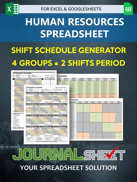Js517hr Shift Schedule Generator 4 Groups 2 Shifts Journalsheet