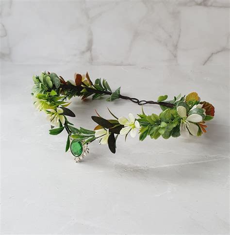 Elven Flower Tiara Elvish Flower Crown Woodland Greenery Floral Crown